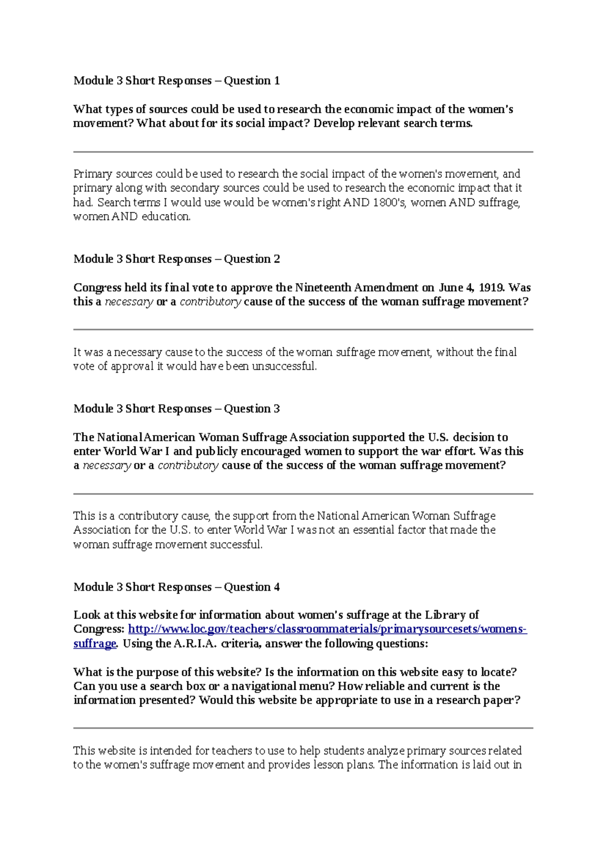 Jessica Phillips.Module 3 Short Response - Module 3 Short Responses ...