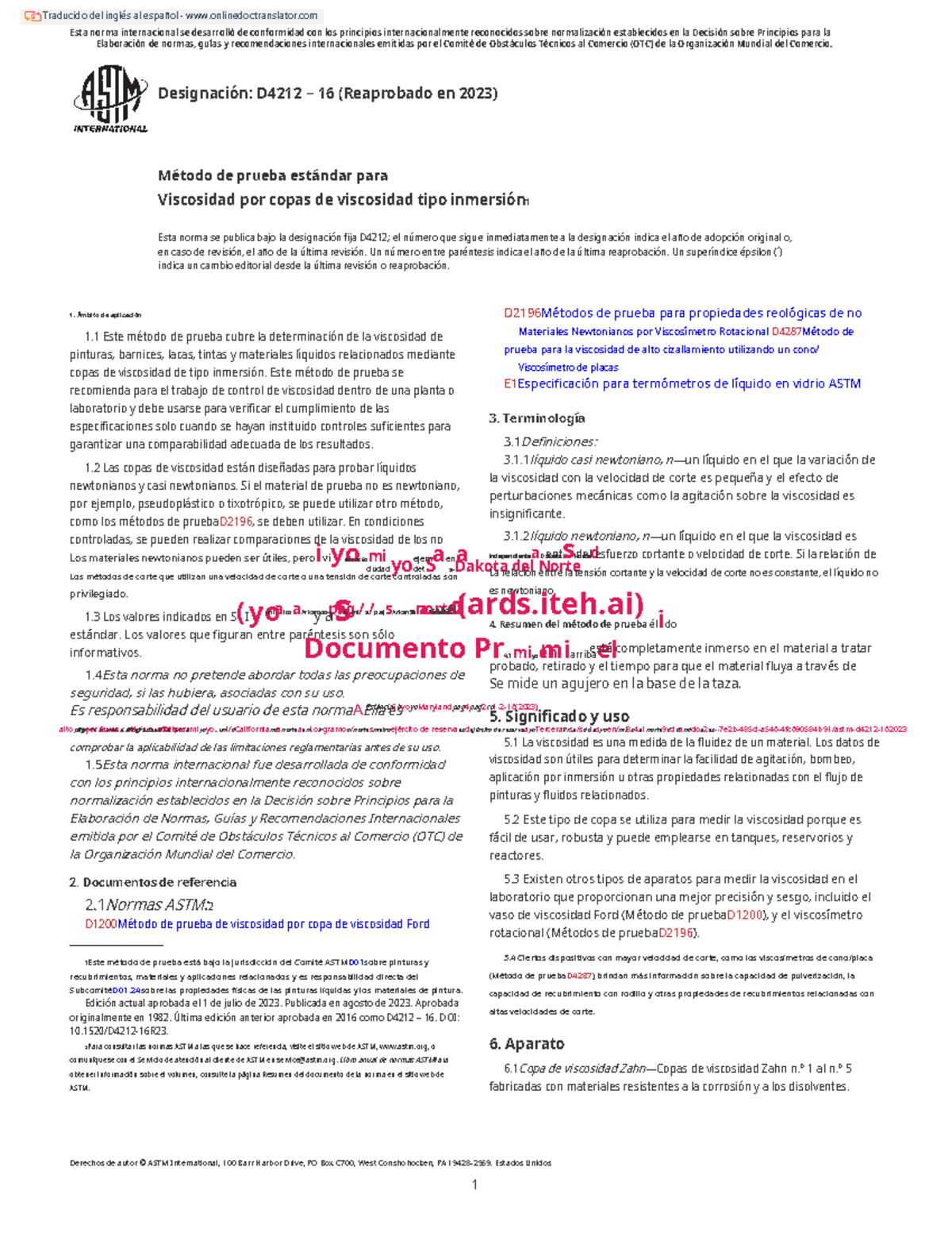 ASTM D4212 16 2023 - tabla - Esta norma internacional se desarrolló de ...