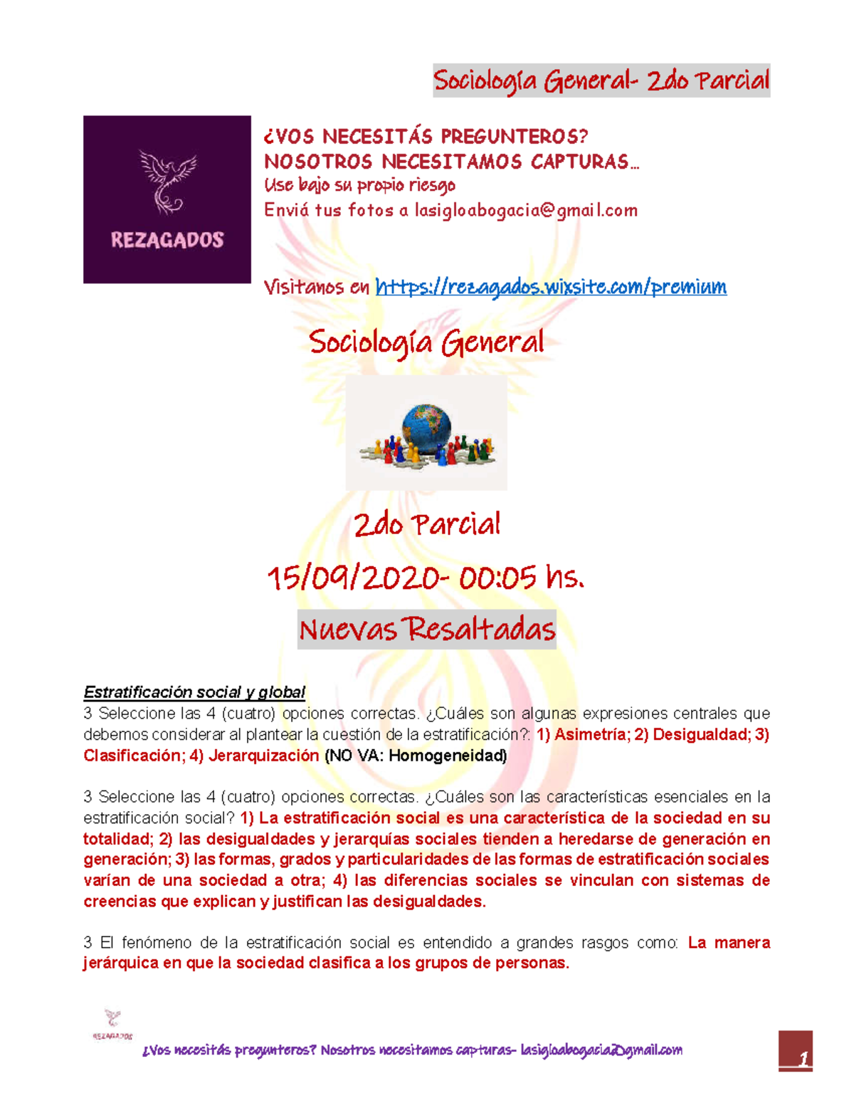 15-09-2020 Sociologia General 2do Parcial Rezagados - Warning: TT: undefined function: 32 ¿Vos ...