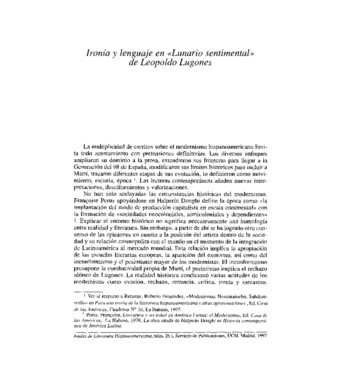 Venko Kenev, Ironia - Ironía y lenguaje en «Lunario sentimental» de ...