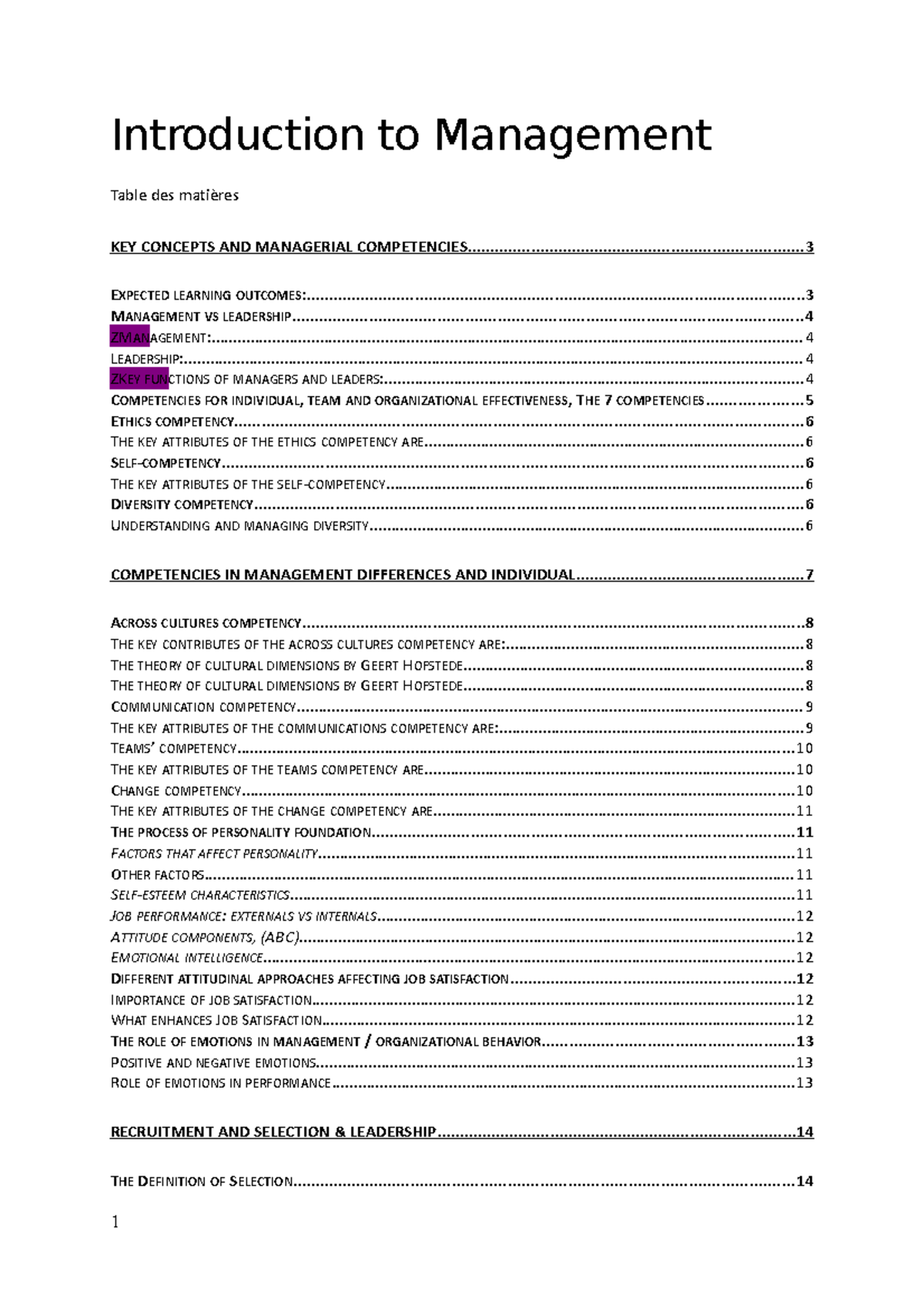 Introduction to Management - - Studocu