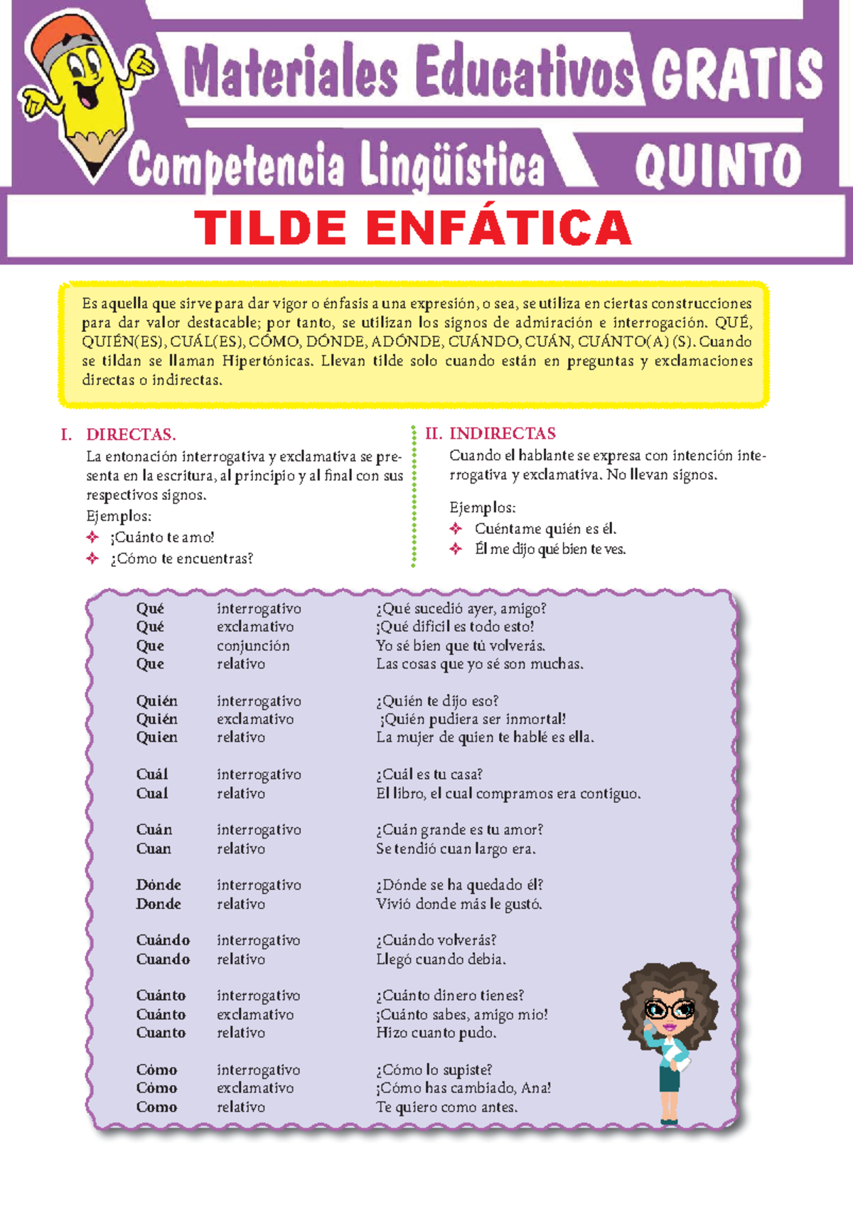 Tilde-Enfática-Para-Quinto-Grado-de-Secundaria - Es aquella que sirve ...