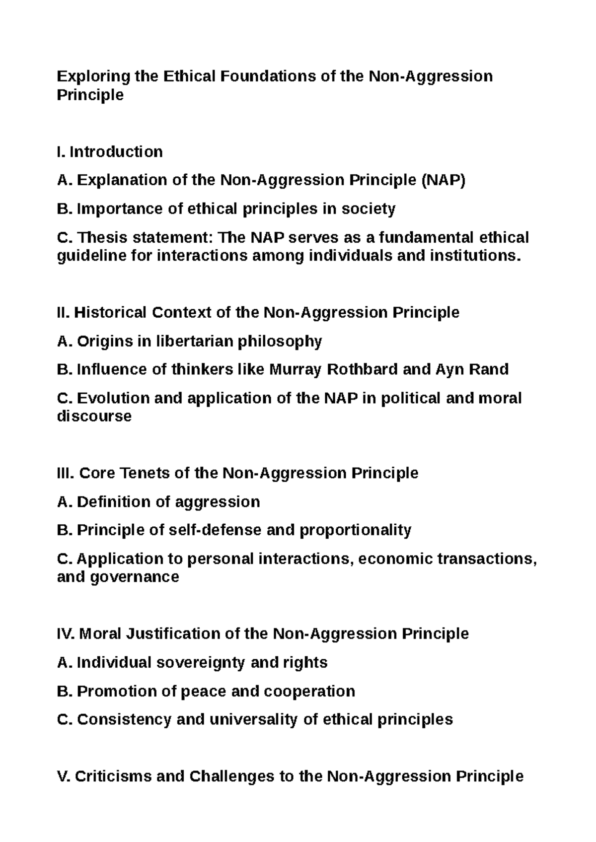 Exploring the Ethical Foundations of the Non-Aggression Principle ...