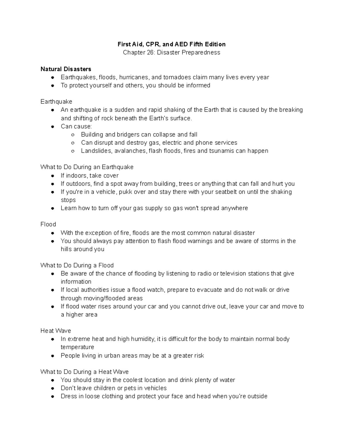 Chapter 26 Disaster Preparedness - First Aid, CPR, and AED Fifth ...