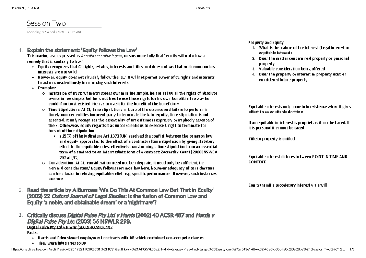 2 - Practical Notes - 11/20/21, 3:54 PM OneNote - Studocu