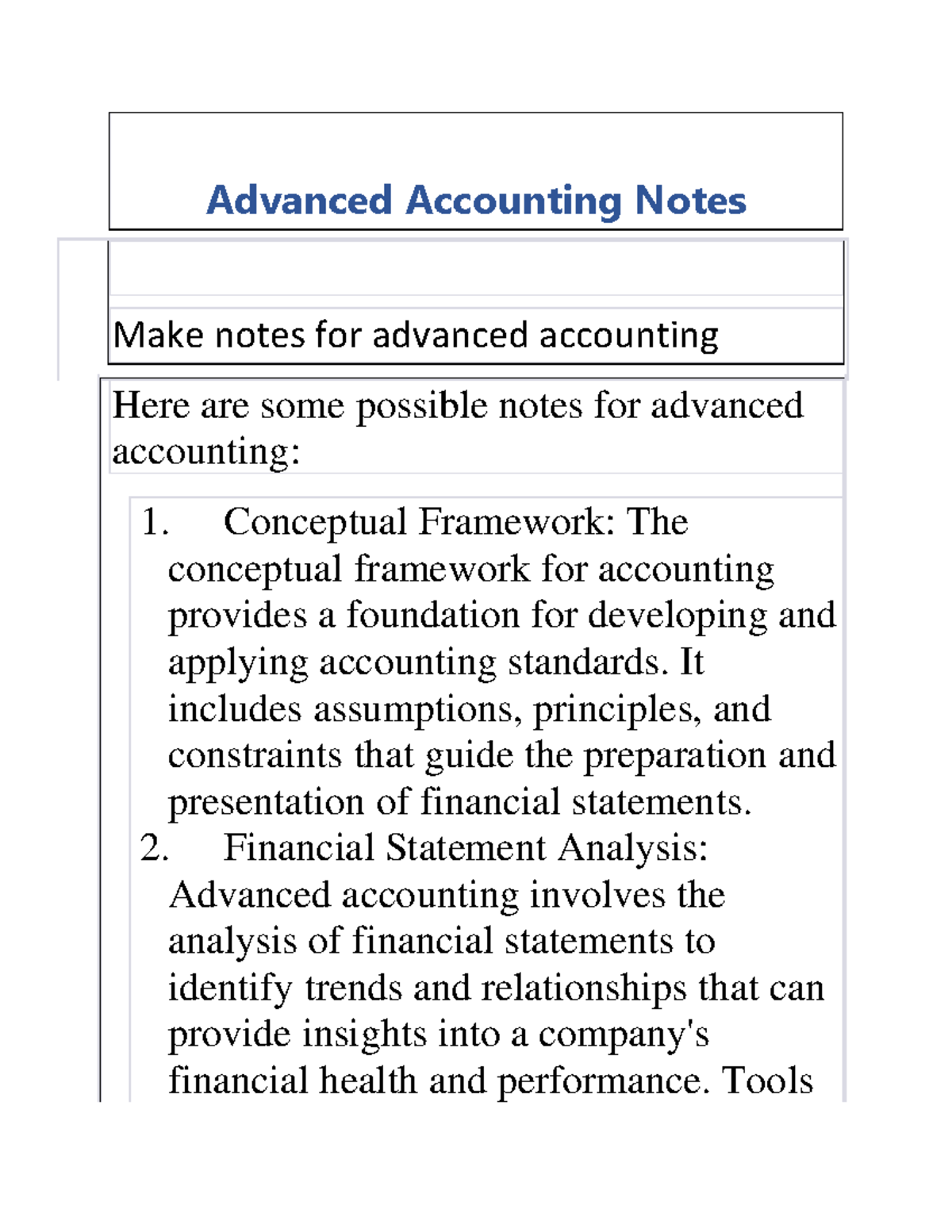 Advanced accounting 5-8 - Advanced Accounting Notes Make notes for ...