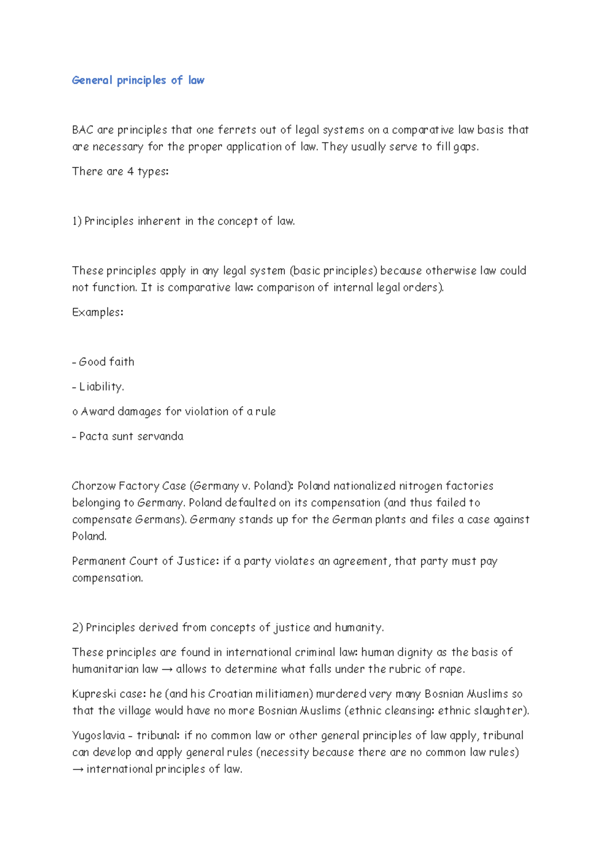 General principles of law 7 - General principles of law BAC are ...