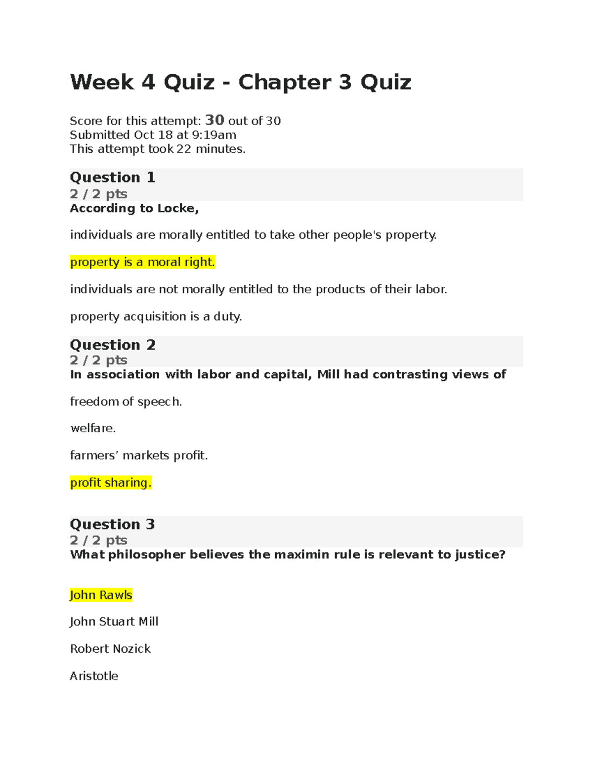 Business Ethics Chapter 3 Quiz - Week 4 Quiz - Chapter 3 Quiz Score for ...