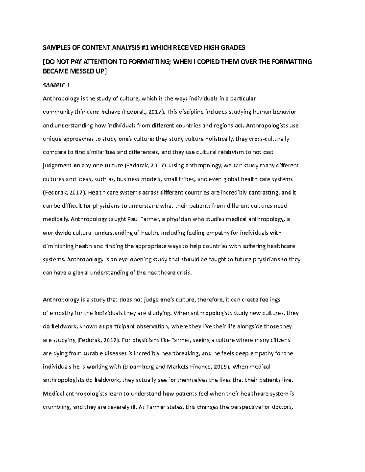 Sample Content Analysis #1 Part 2 - SAMPLES OF CONTENT ANALYSIS #1 ...