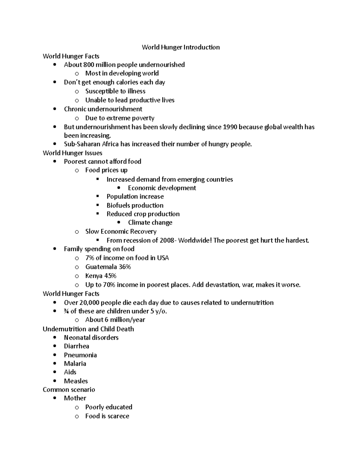 2. World Hunger Introduction - Africa has increased their number of ...