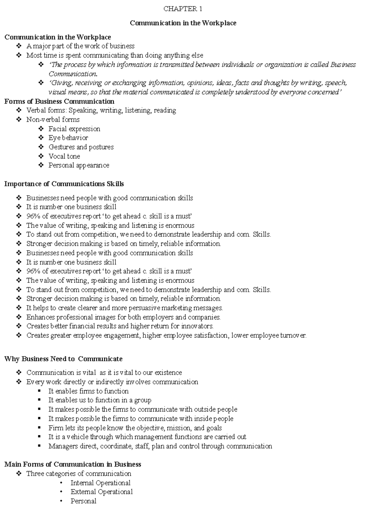 Business Communication - ‘Giving, receiving or exchanging information ...