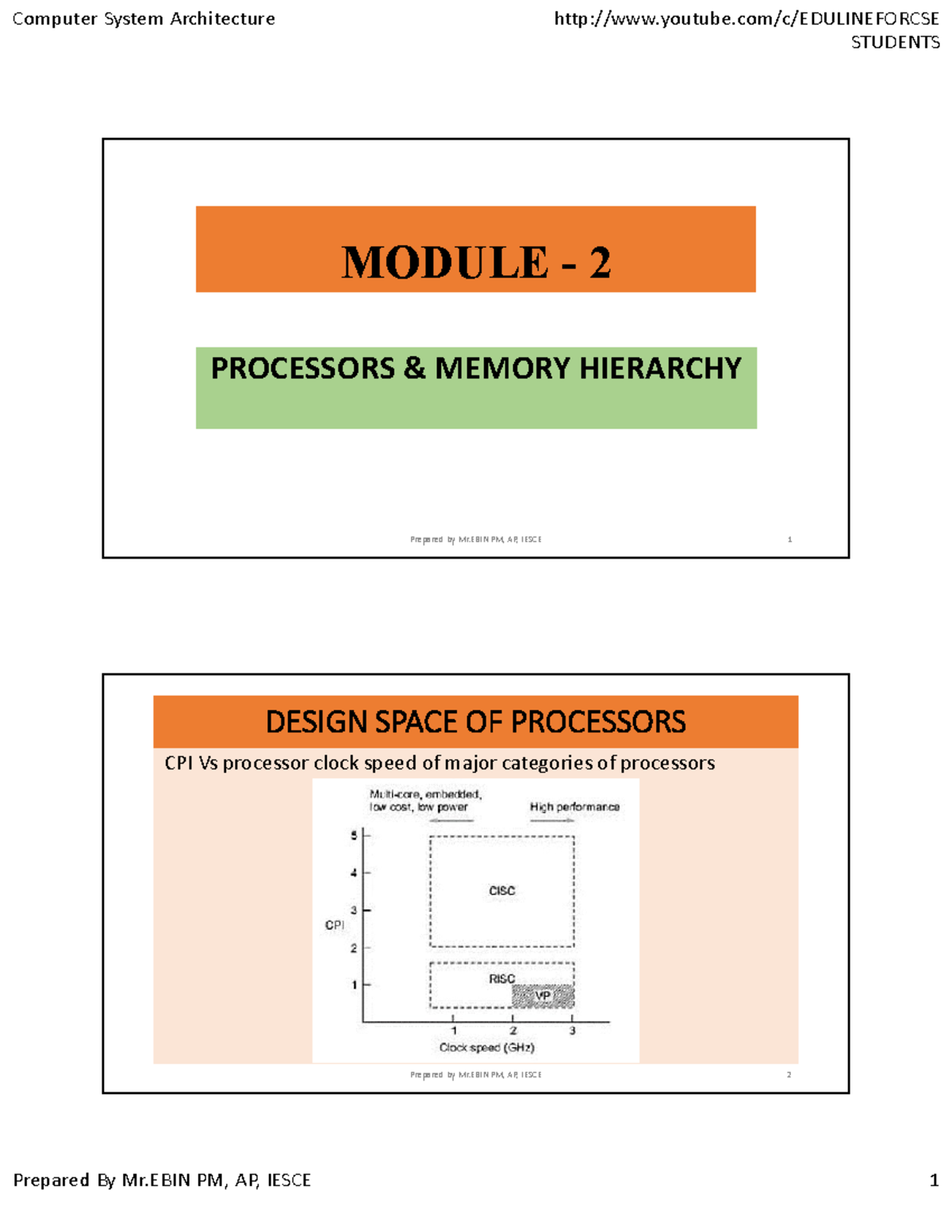 Csa module 2 note - STUDENTS MODULE - 2 PROCESSORS & MEMORY HIERARCHY ...