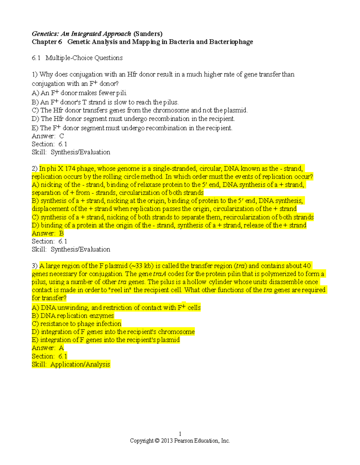 06 test bank - test banks (banco de preguntas) - Genetics: An ...