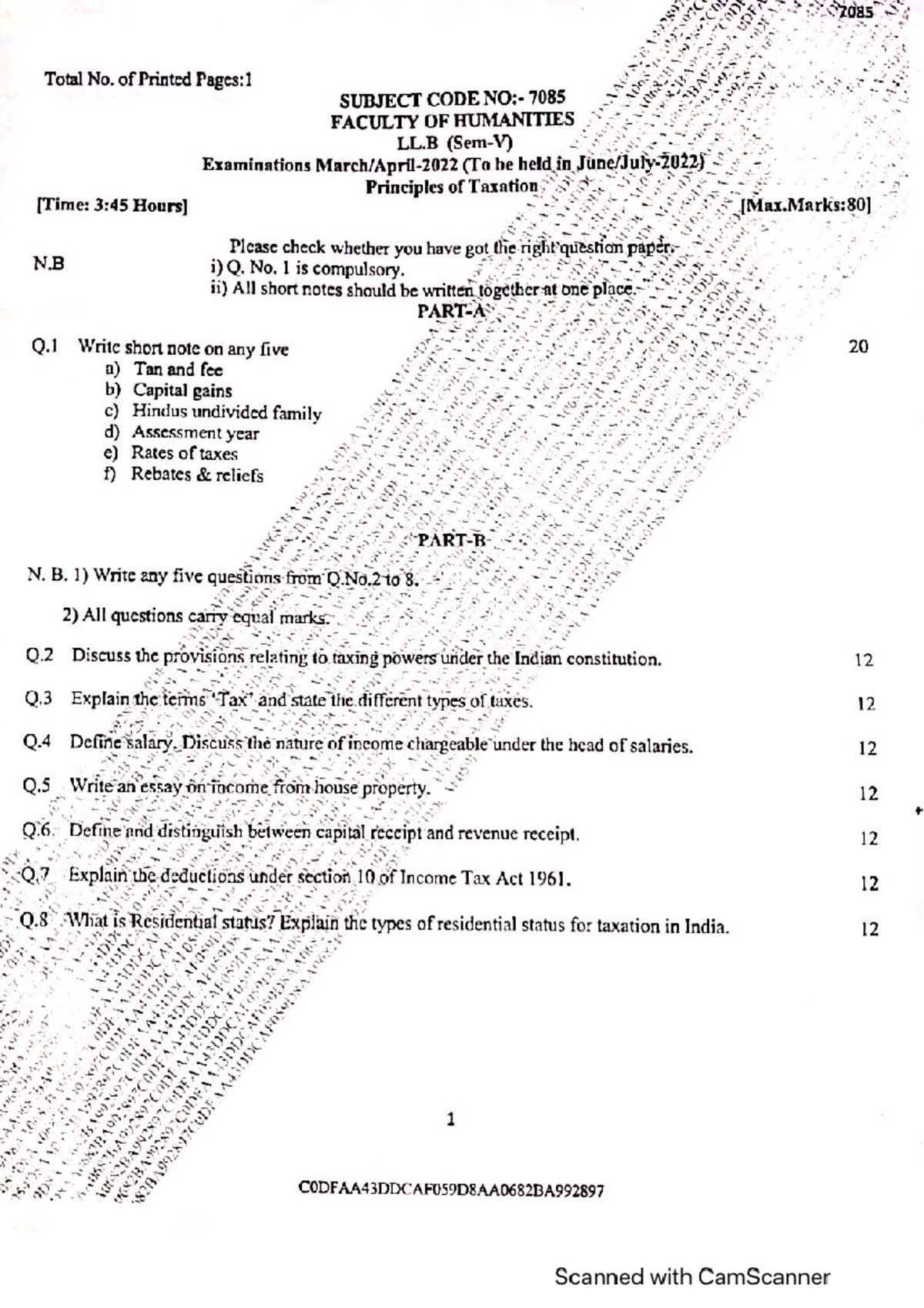 Taxation 7085 - Sample Papers - Corporate Taxation - Studocu