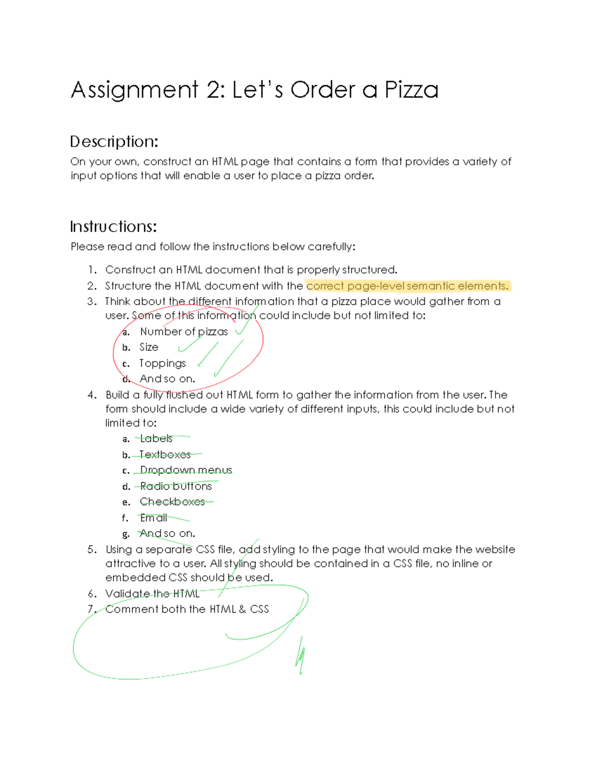 Assignment 2- Instructions - Assignment 2: Let’s Order a Pizza Description: On your own ...