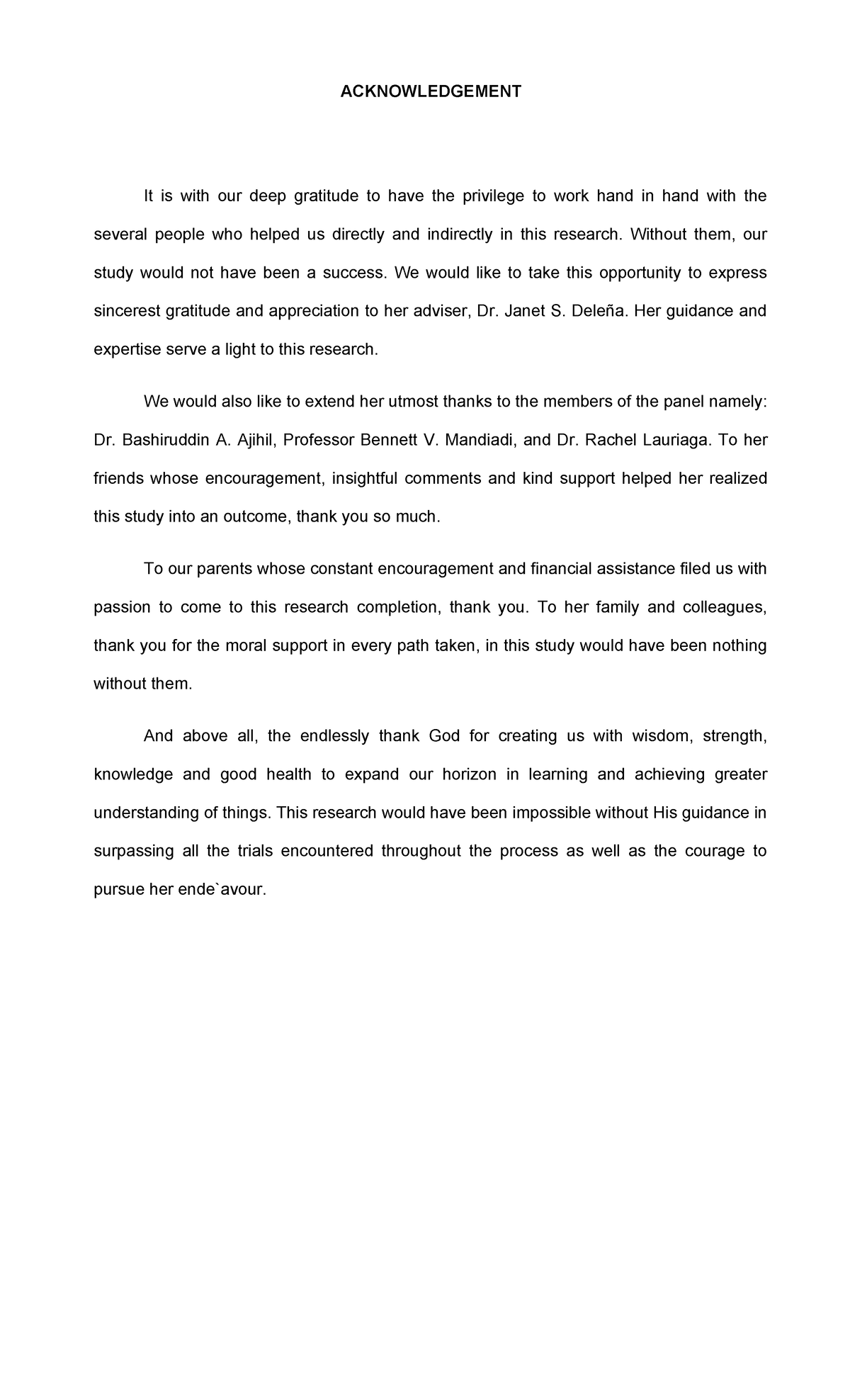 Acknowledgment 1 - Ok na ba? - ACKNOWLEDGEMENT It is with our deep ...