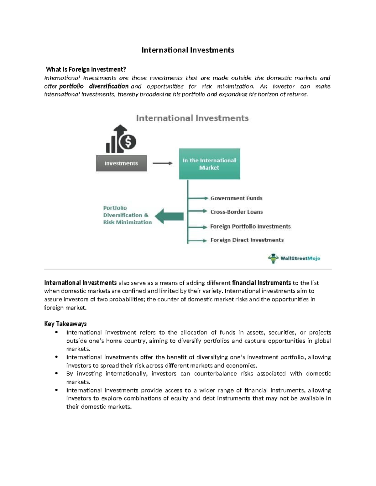 Elect 4- Final- Topic - International Investments What Is Foreign ...