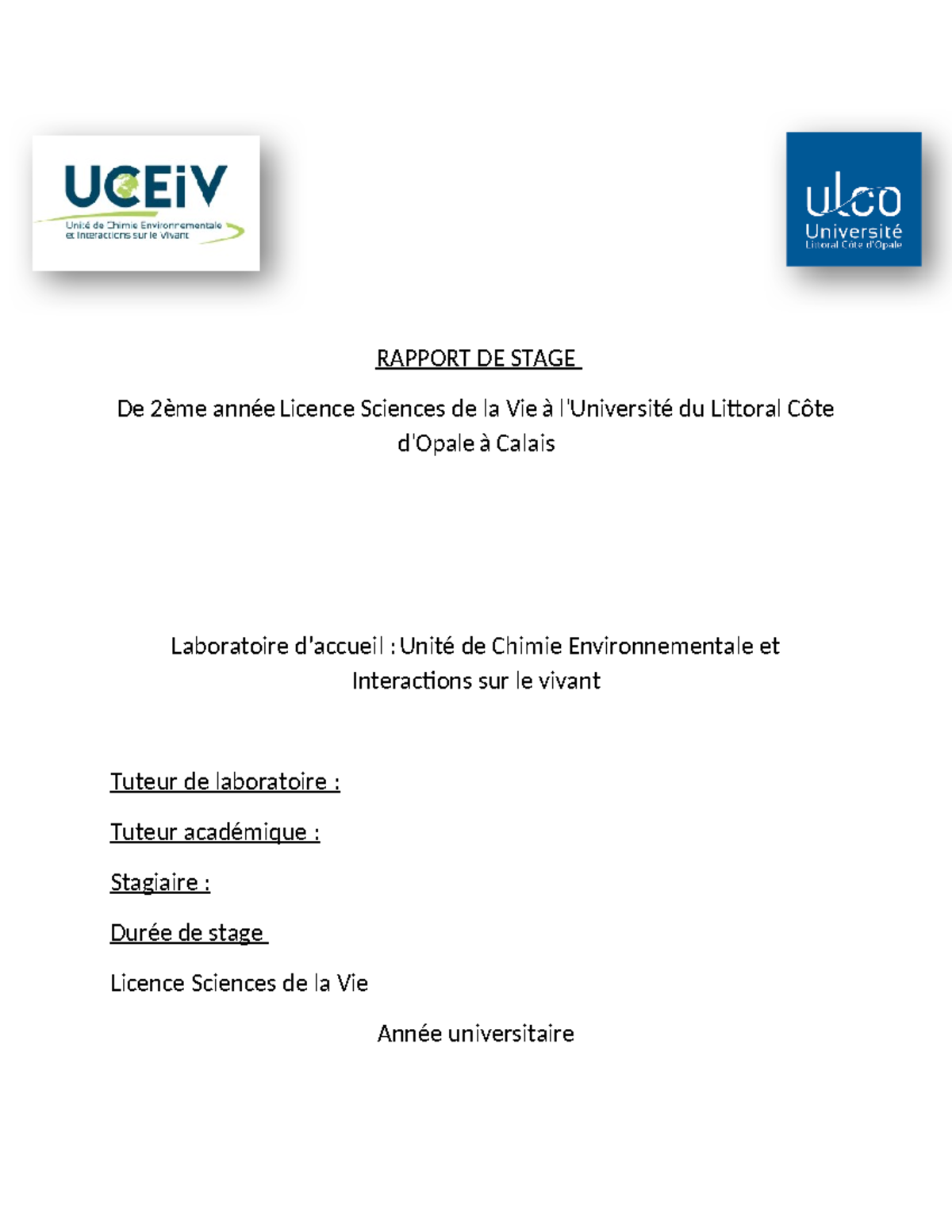 Rapport de stage studoc - RAPPORT DE STAGE De 2ème année Licence ...