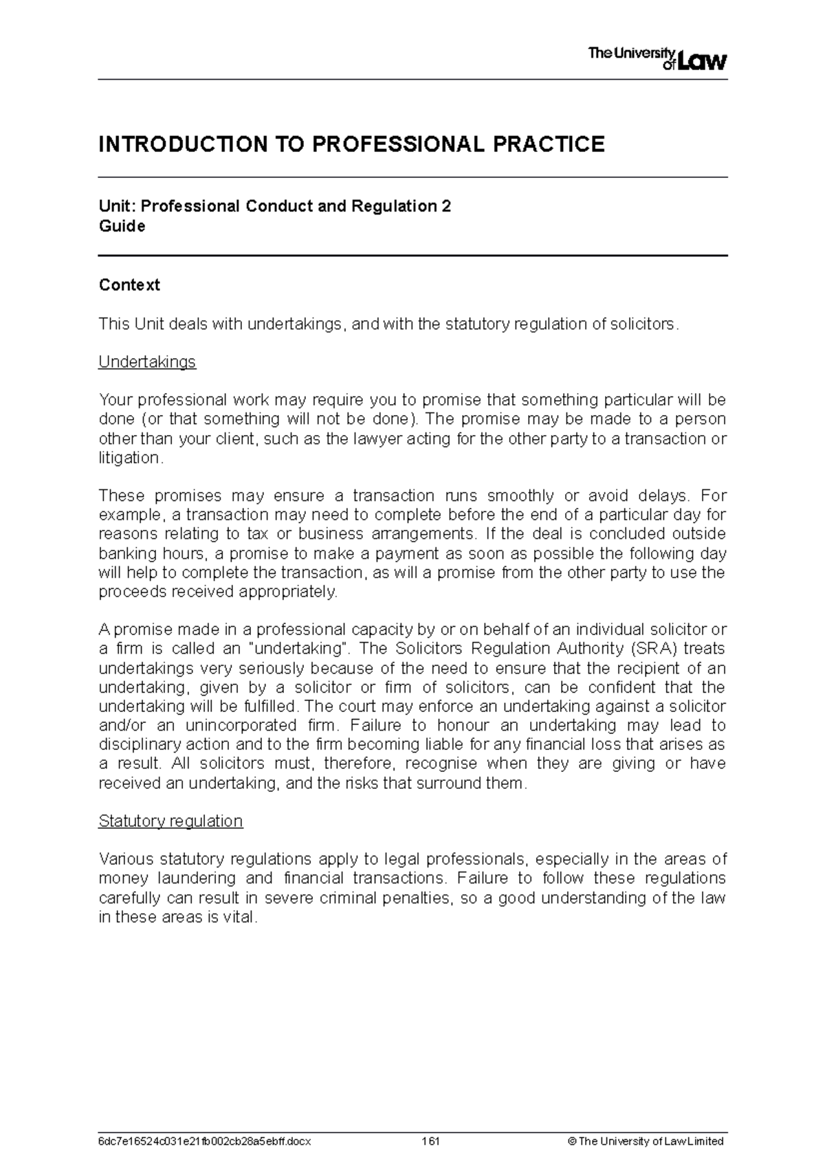 Workshop Guide - INTRODUCTION TO PROFESSIONAL PRACTICE Unit ...