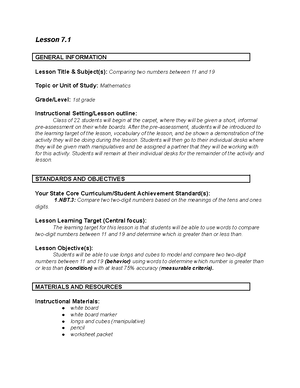 7.1 ed TPA lesson plan - Lesson 7. GENERAL INFORMATION Lesson Title ...