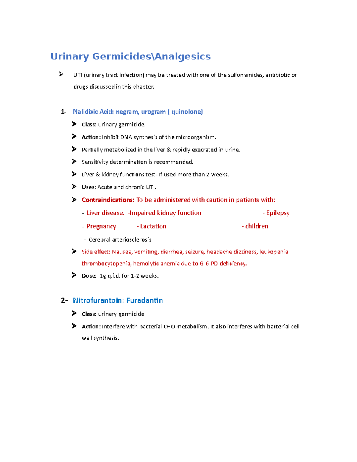 Urinary-Germicides-Pharma nursing Notes midterm lecture - Urinary ...