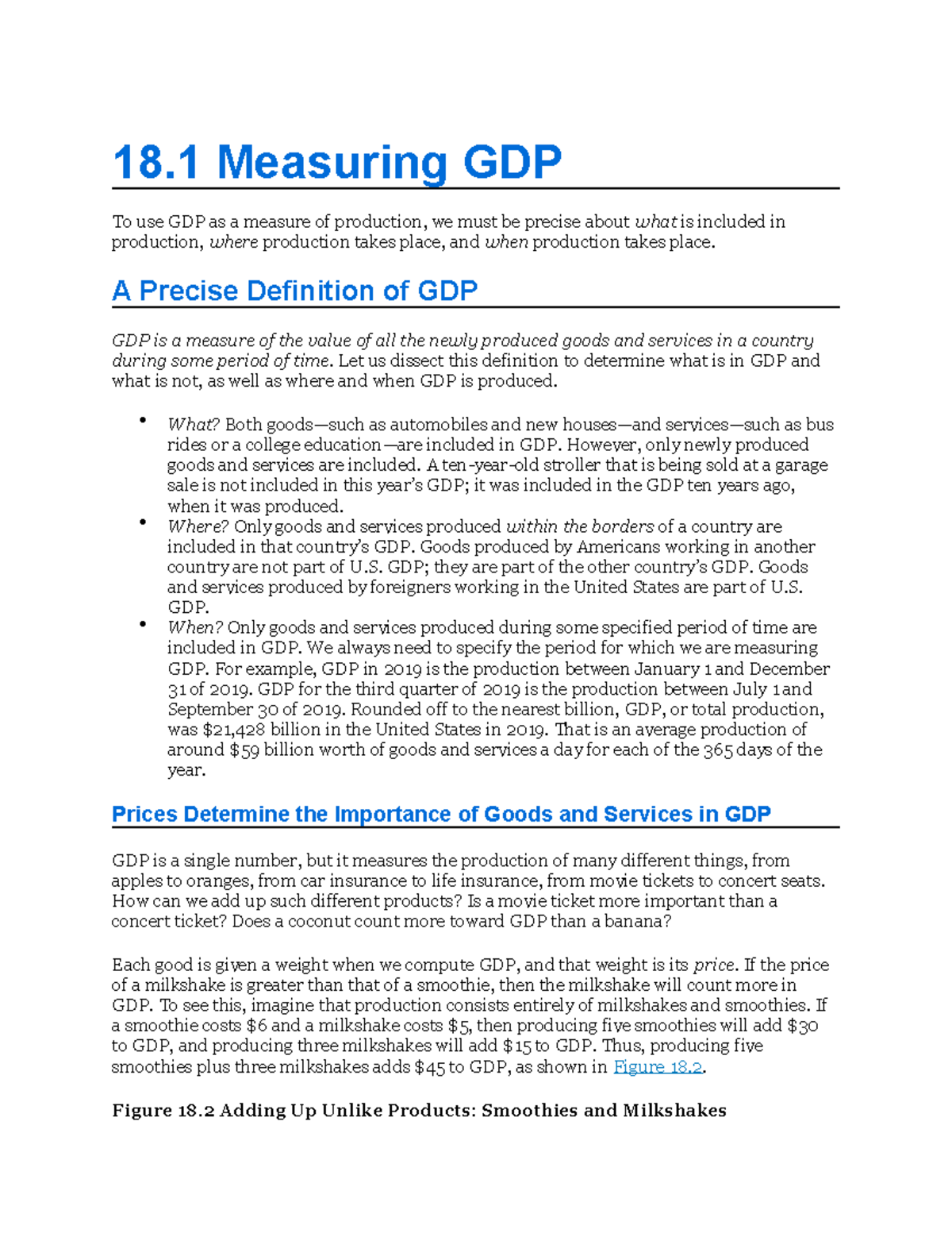 18.1 Measuring GDP - 18 Measuring GDP To use GDP as a measure of ...