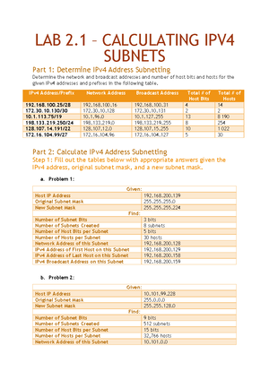 2.7.2 Lab - Configure Single-Area OSPFv 2 - Answer - Lab - Configure Single-Area OSPFv2 ...