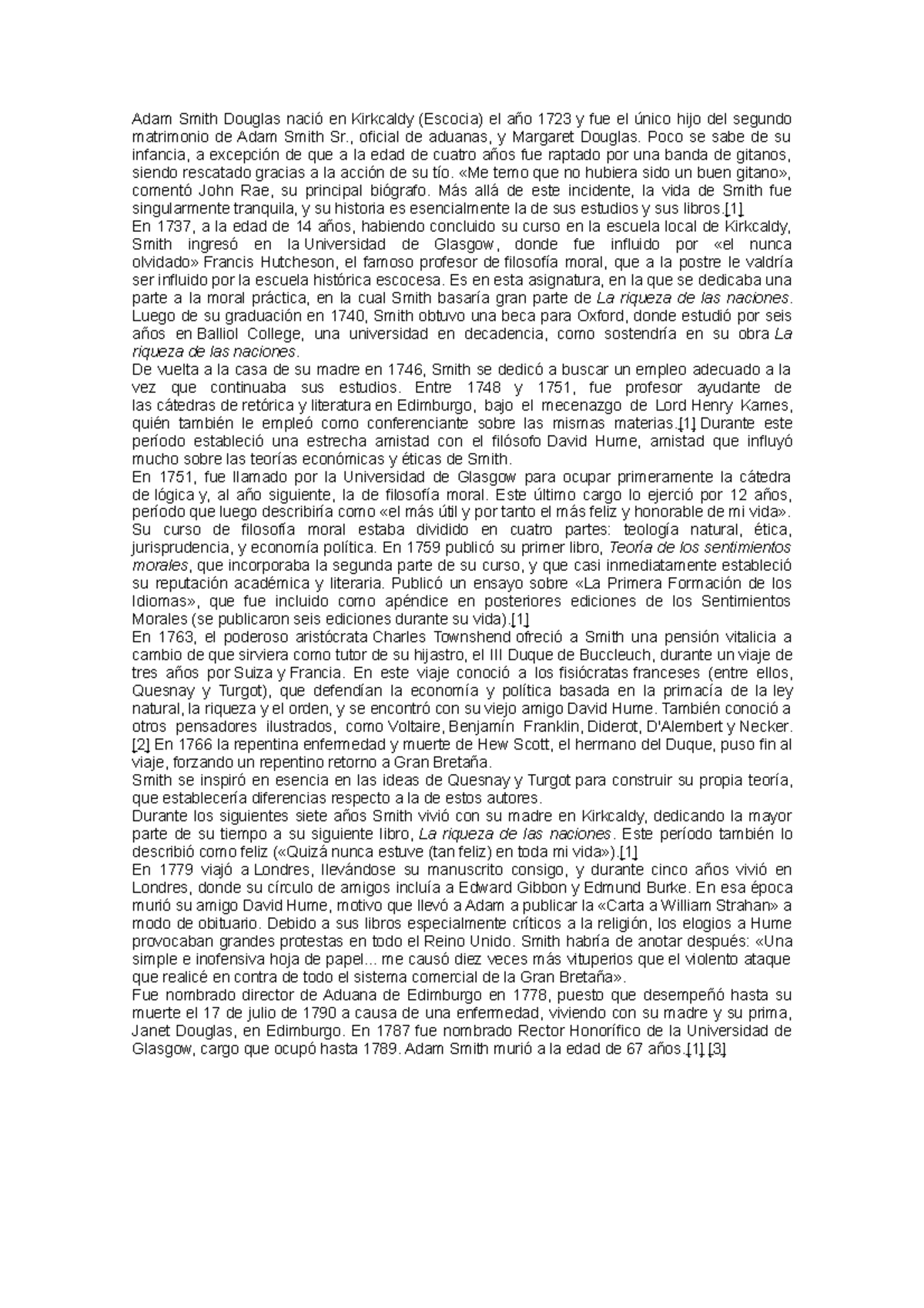 libro de Adam Smith - Adam Smith Douglas nació en Kirkcaldy (Escocia ...