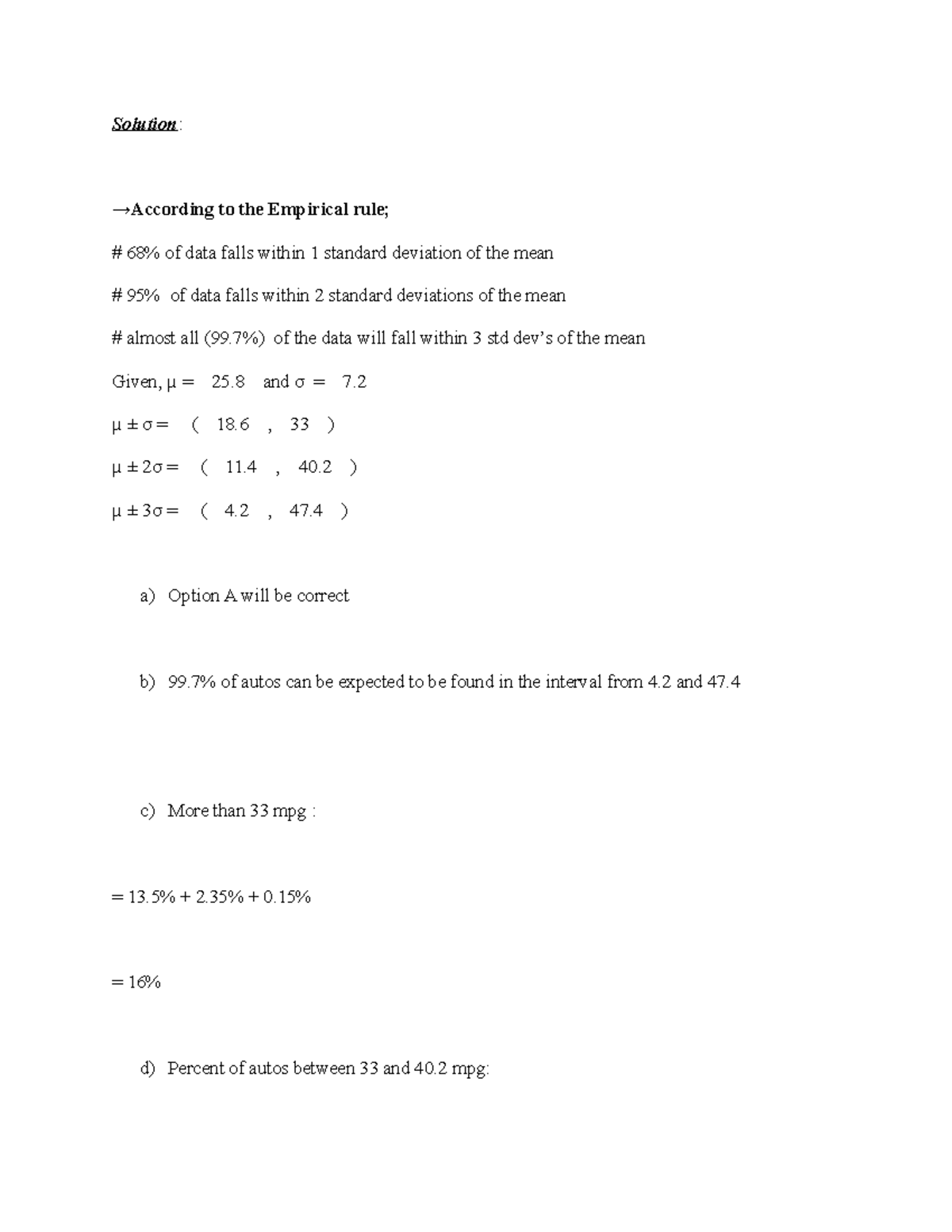 Fuel Economy estimate - The problem has been solved in a detailed ...
