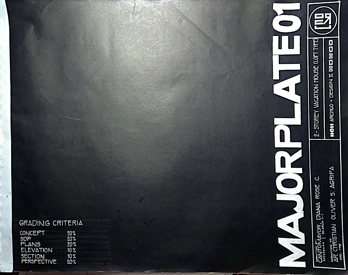 Major Plate 1 2 Storey Vacation House - BS Architecture - Studocu