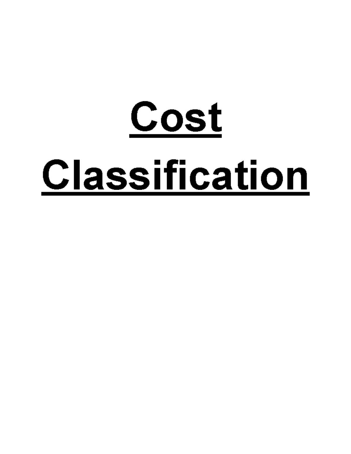 Cost Classification - Cost Classification Cost Classification Explain ...