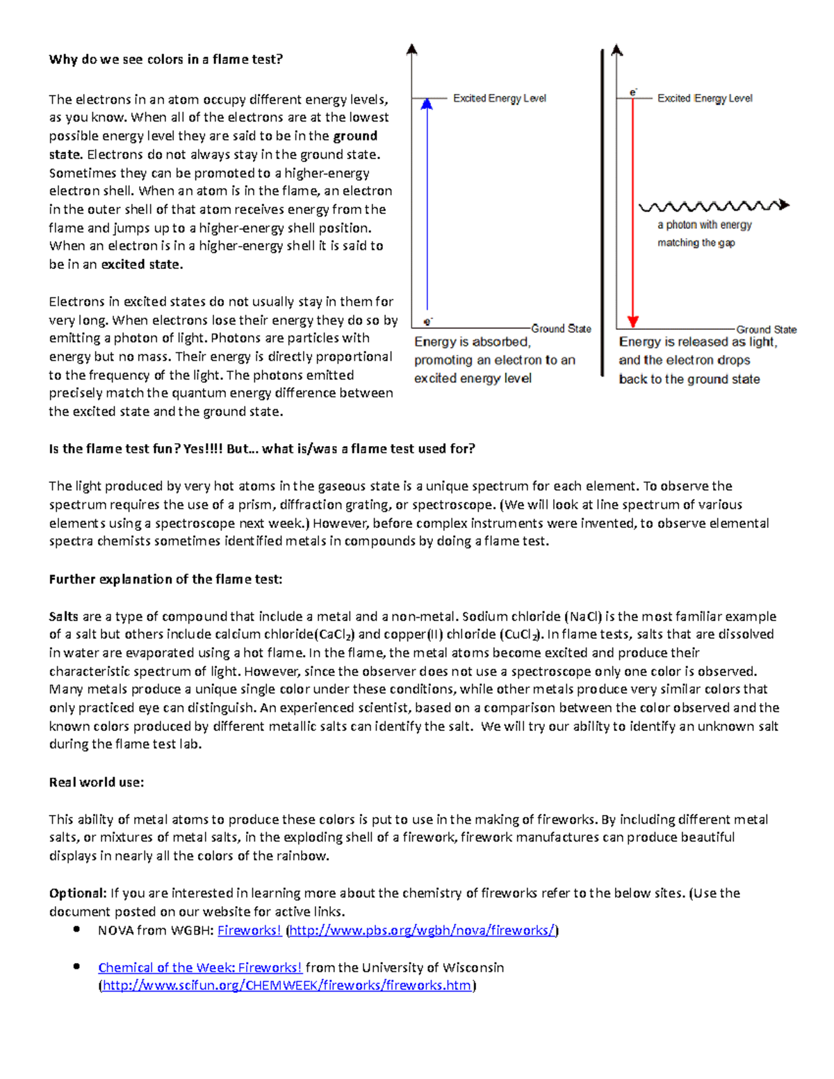 Flame test explanation - Why do we see colors in a flame test? The ...