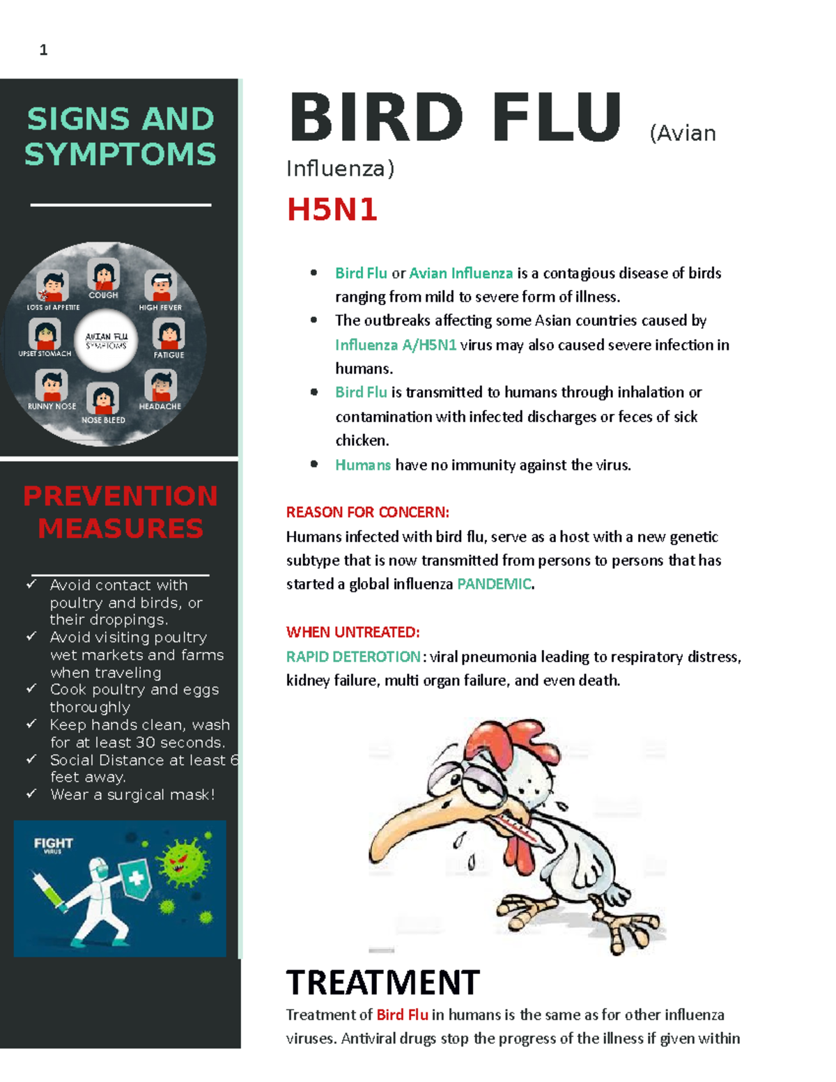 Bird flu handout - assignment for final project - MCB2010L - StuDocu