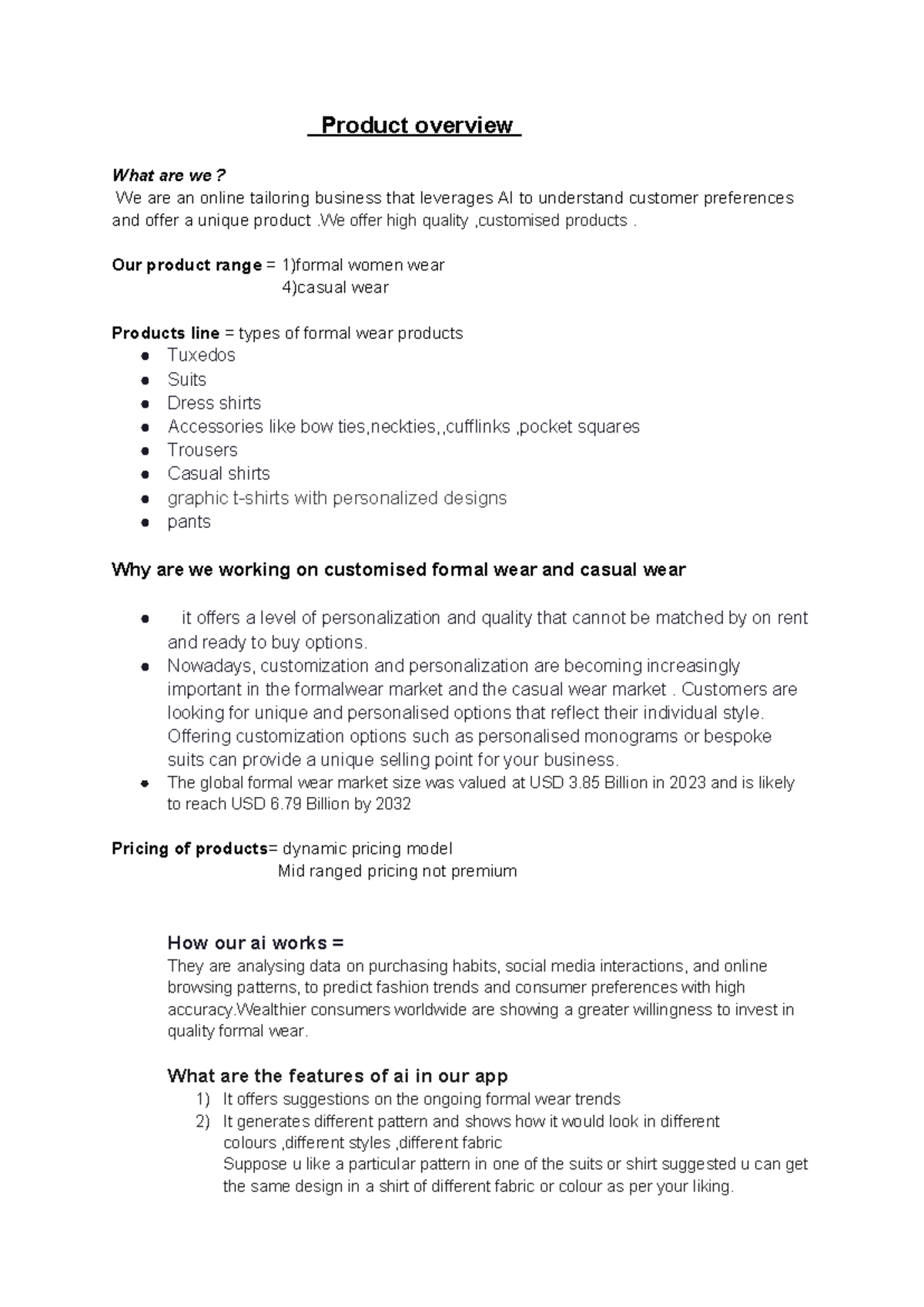Product description - aise - Product overview What are we? We are an ...