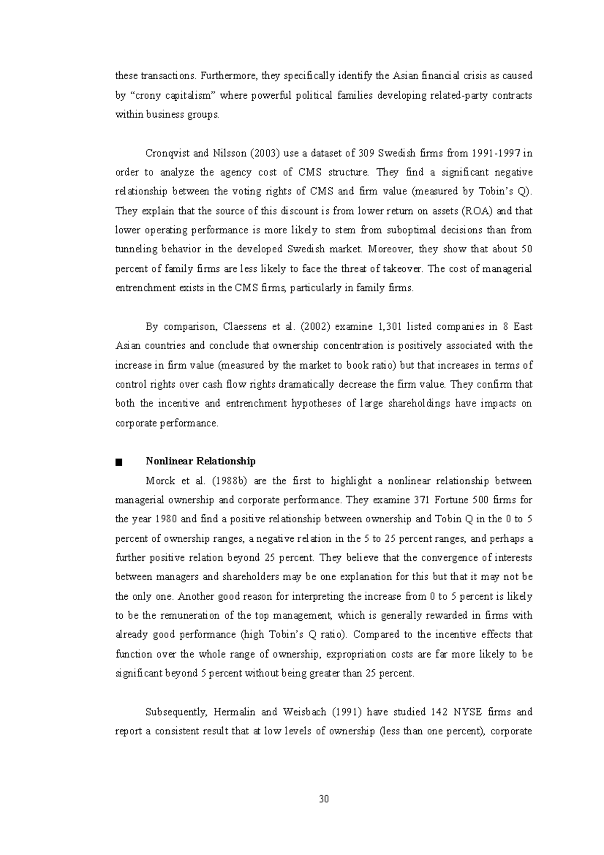 Ownership Structure and Operating Performance of Acquiring Firms 5 ...