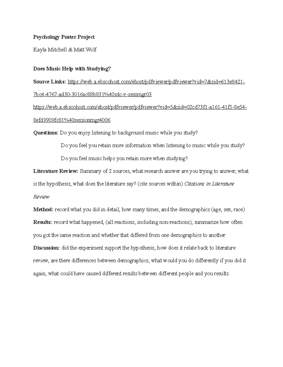 Psychology Poster Project - Psychology Poster Project Kayla Mitchell ...