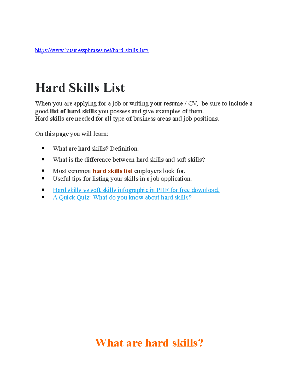 Hard Skills List GEN 102 AU StuDocu