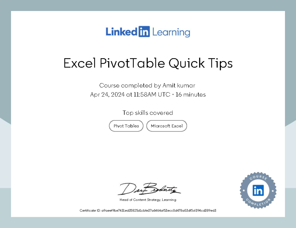 GP Certificate compressed - Excel PivotTable Quick Tips Course ...