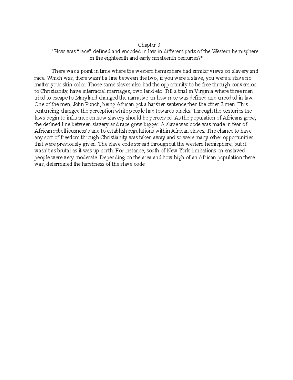 Chapter 3-HIST3881 - Chapter 3 "How was “race” defined and encoded in ...