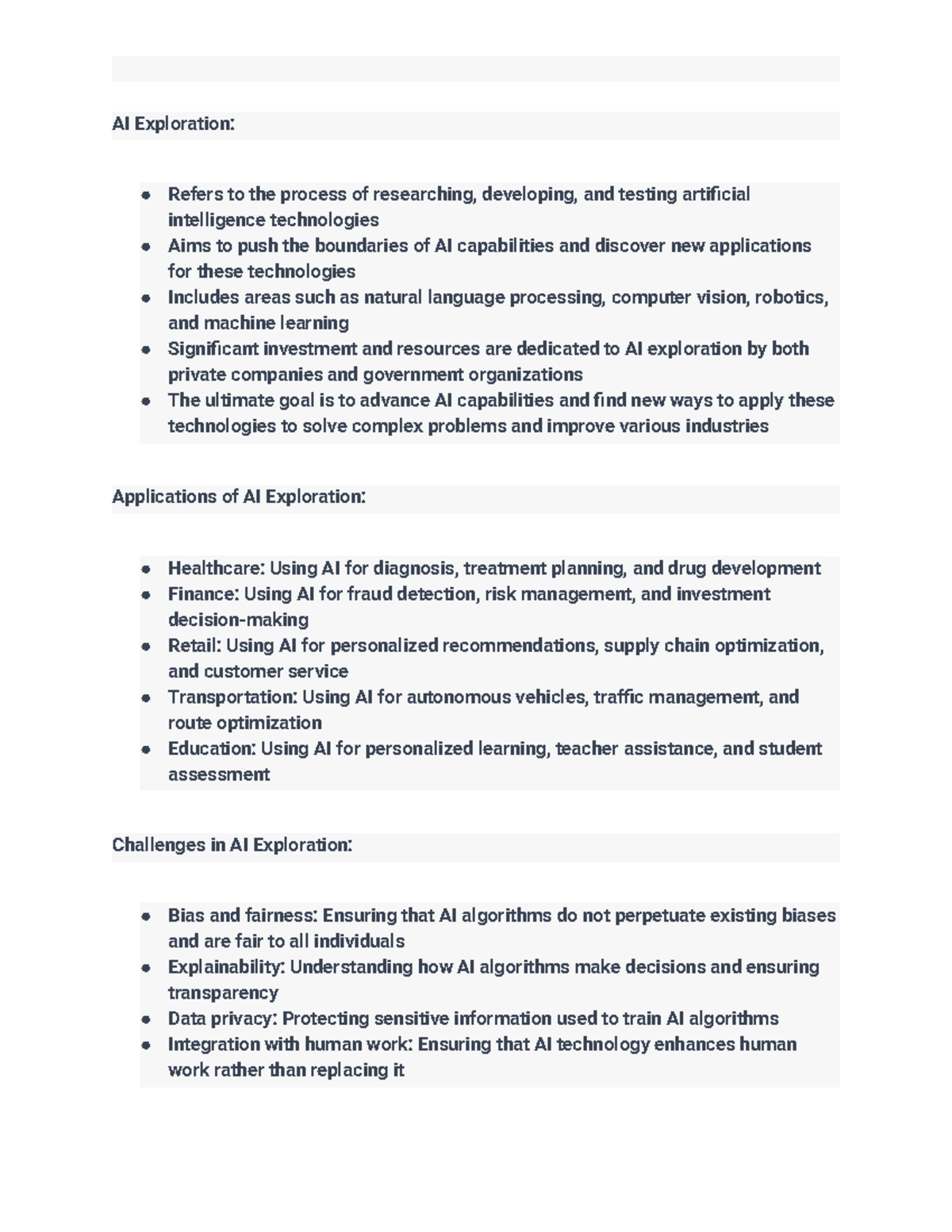 AI Exploration - Studocu