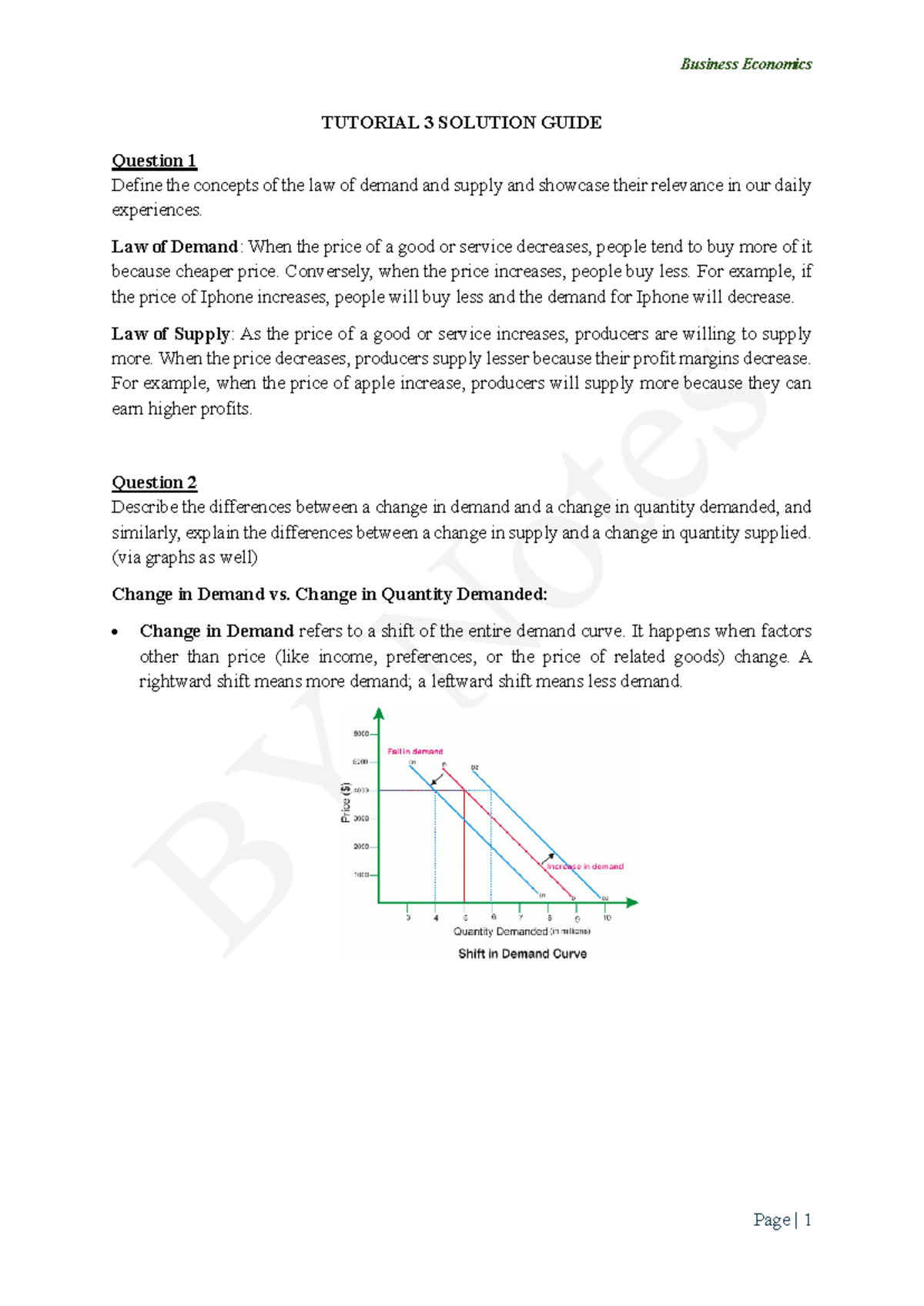 Tutorial 3 Solution Guide - TUTORIAL 3 SOLUTION GUIDE Question 1 Define the concepts of the law ...