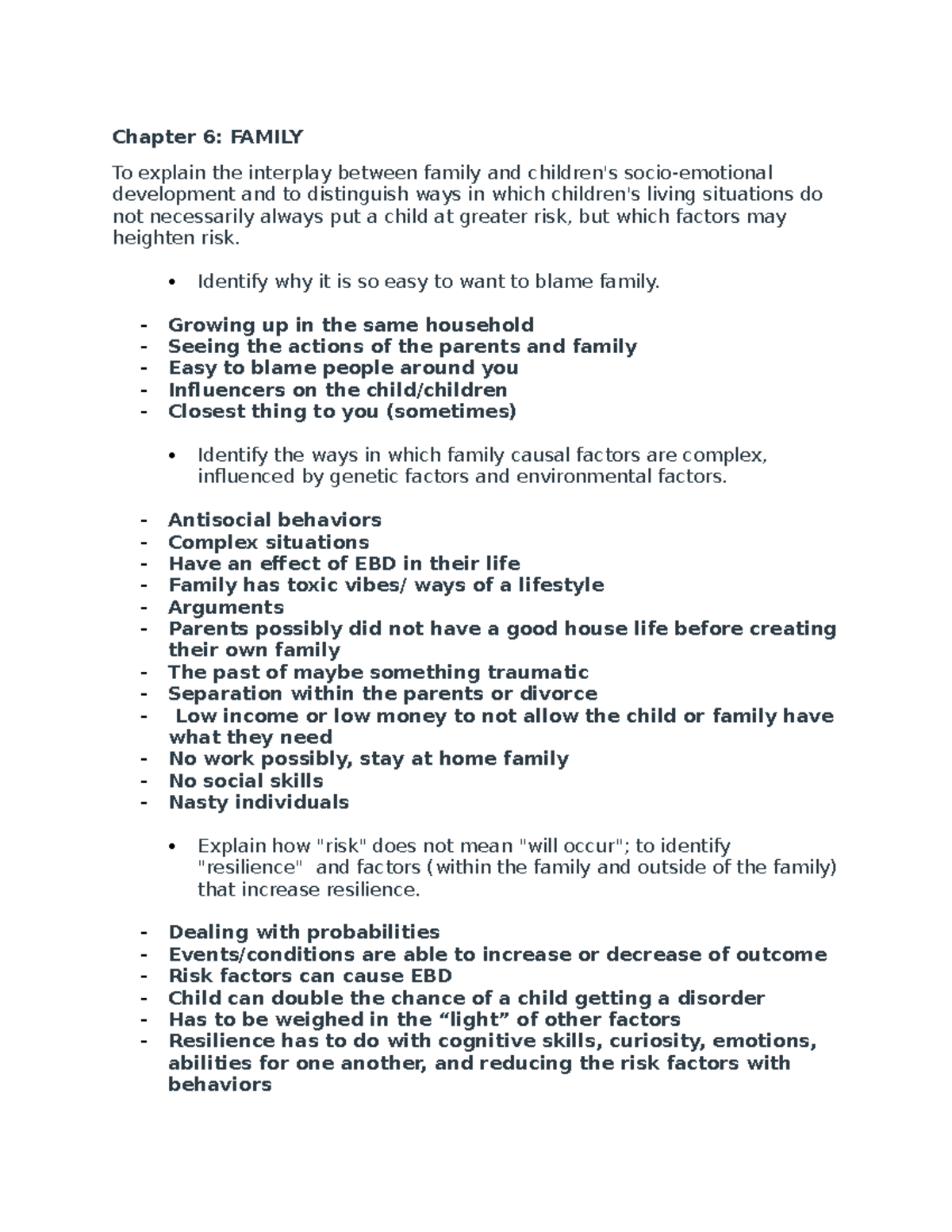 Chapter 6. Reading Guide - Chapter 6: FAMILY To explain the interplay ...