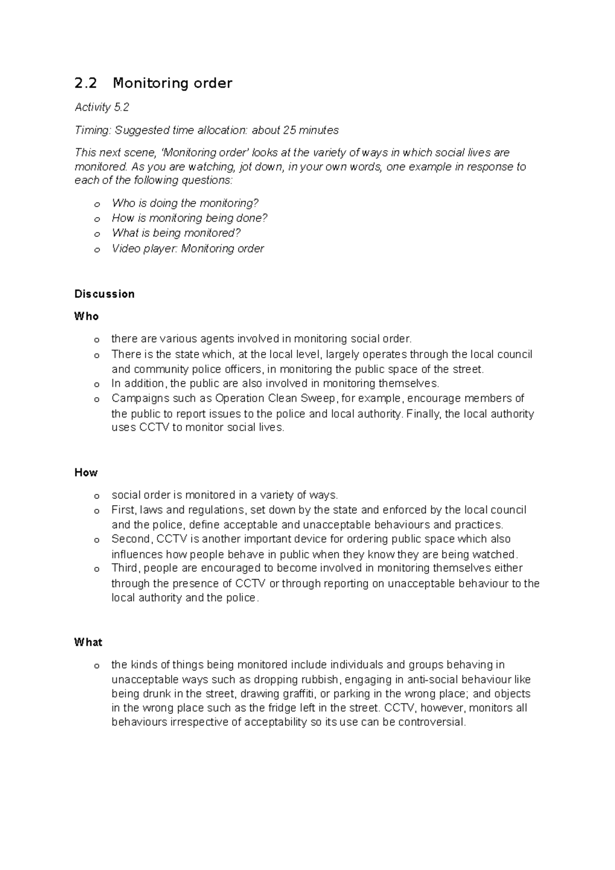 DD102 Week 5 - 2.2 monitoring order - 2 Monitoring order Activity 5 ...