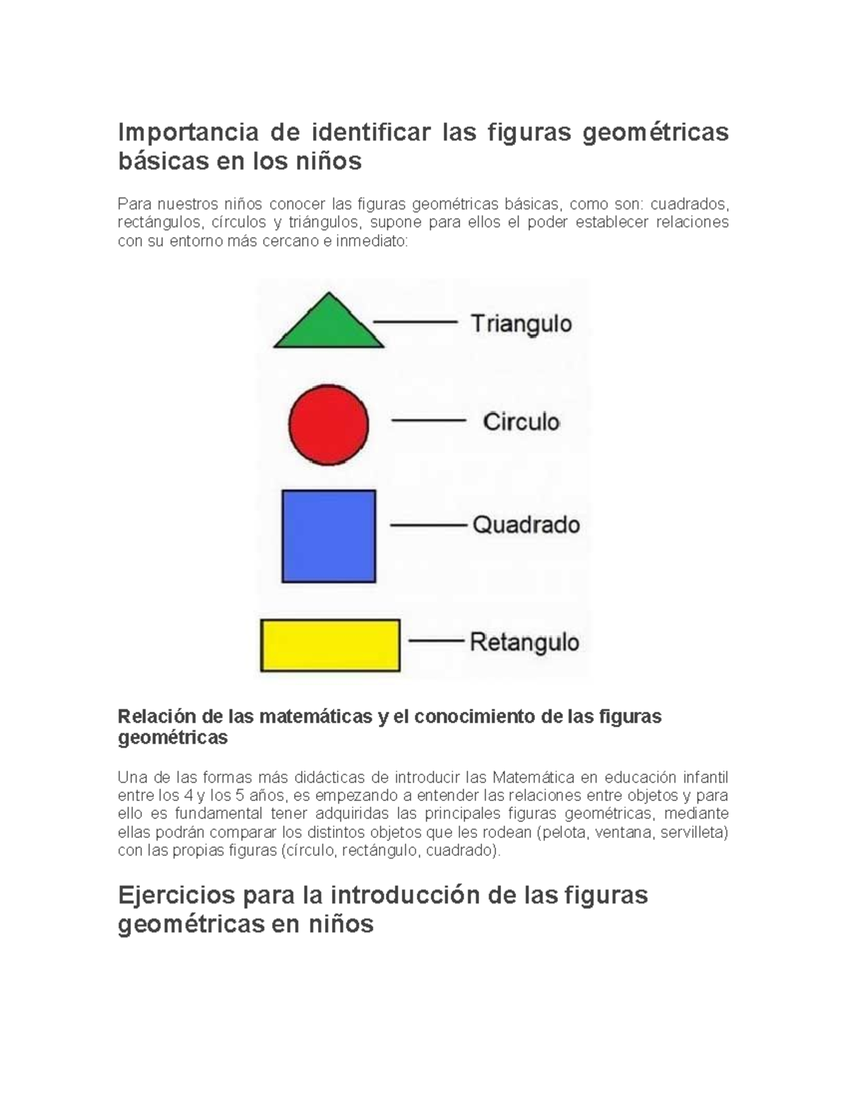 Figuras Matematicas Basicas - Importancia de identificar las figuras ...