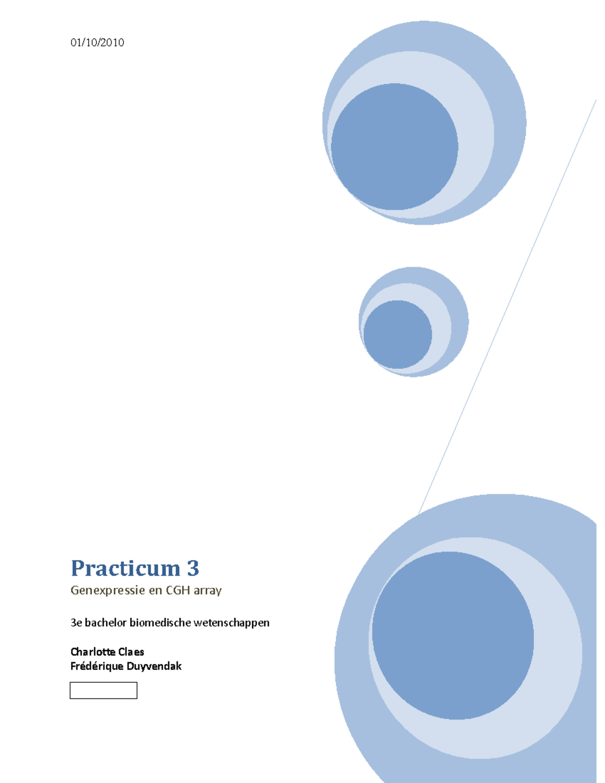 Practicum 3 - 01/10/ Practicum 3 Genexpressie en CGH array 3e bachelor ...