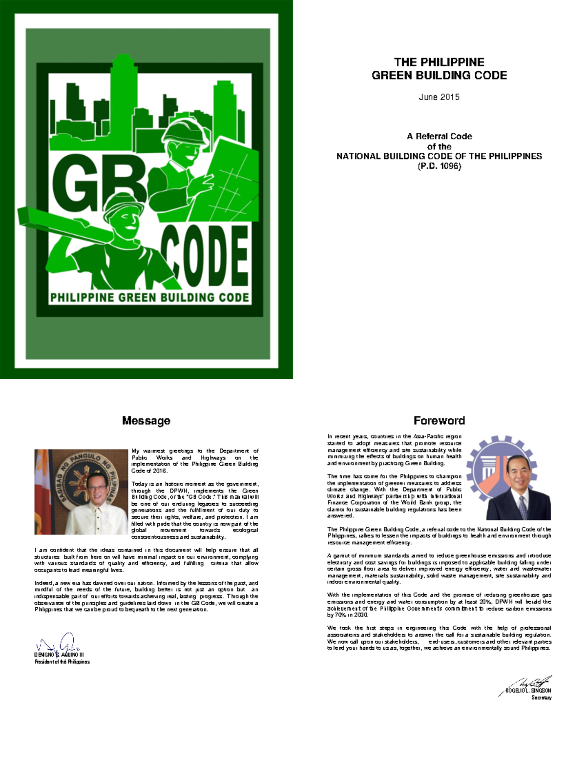 Philippine Green Building Code - THE PHILIPPINE GREEN BUILDING CODE June 2015 A Referral Code of ...