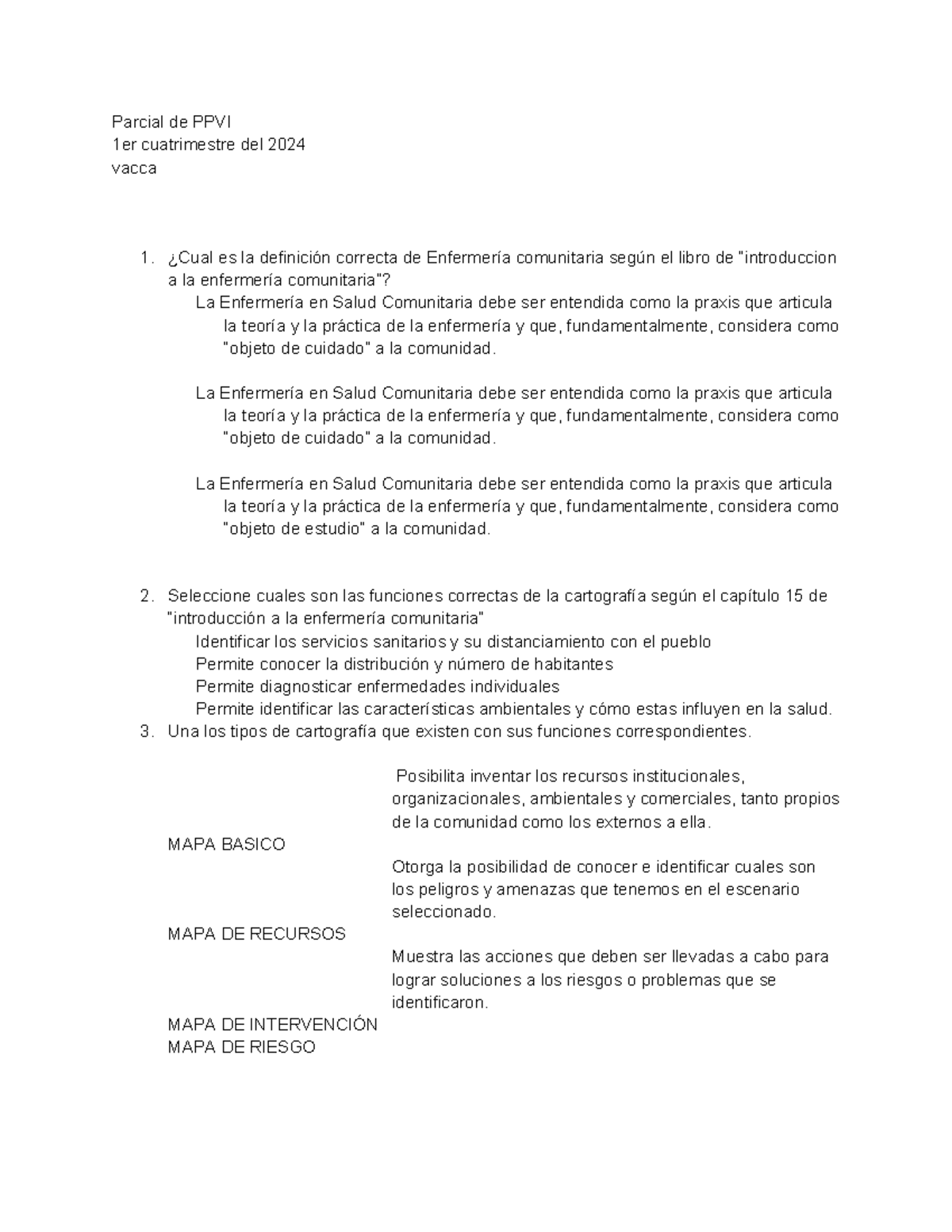 Parcial / examen de PPVI (vacca) - Parcial de PPVI 1er cuatrimestre del ...