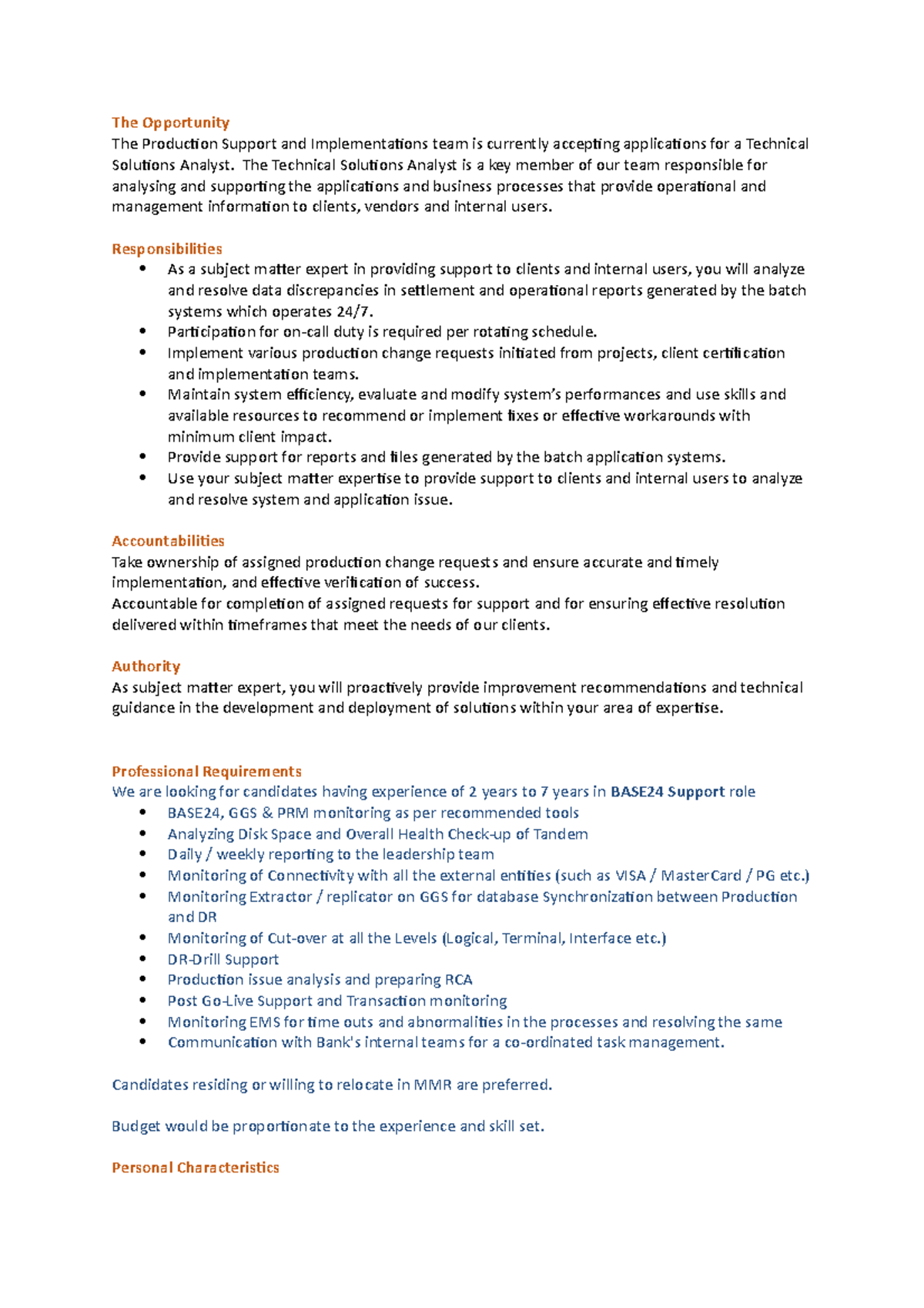 Base24 Switch support-Doc - The Opportunity The Production Support and ...