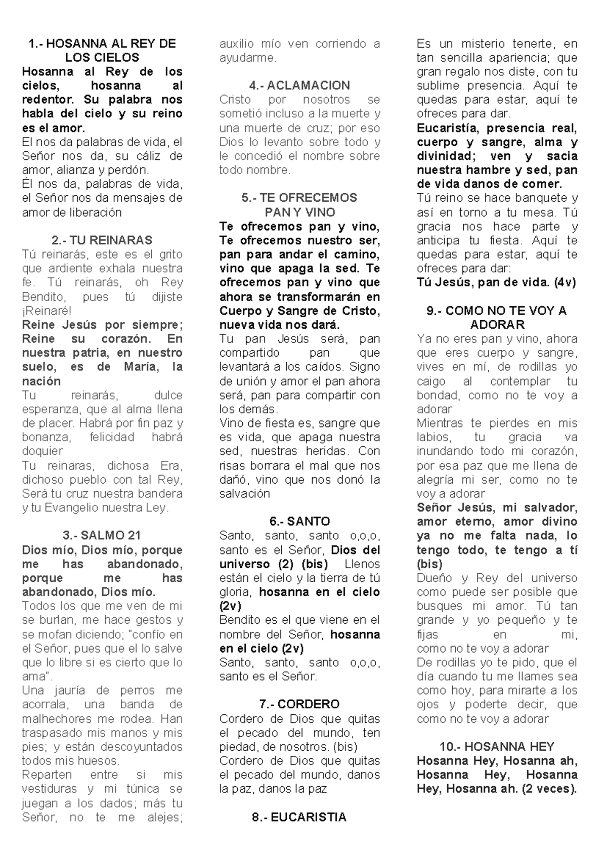 Domingo DE Ramos 2024 - 1.- HOSANNA AL REY DE LOS CIELOS Hosanna al Rey ...