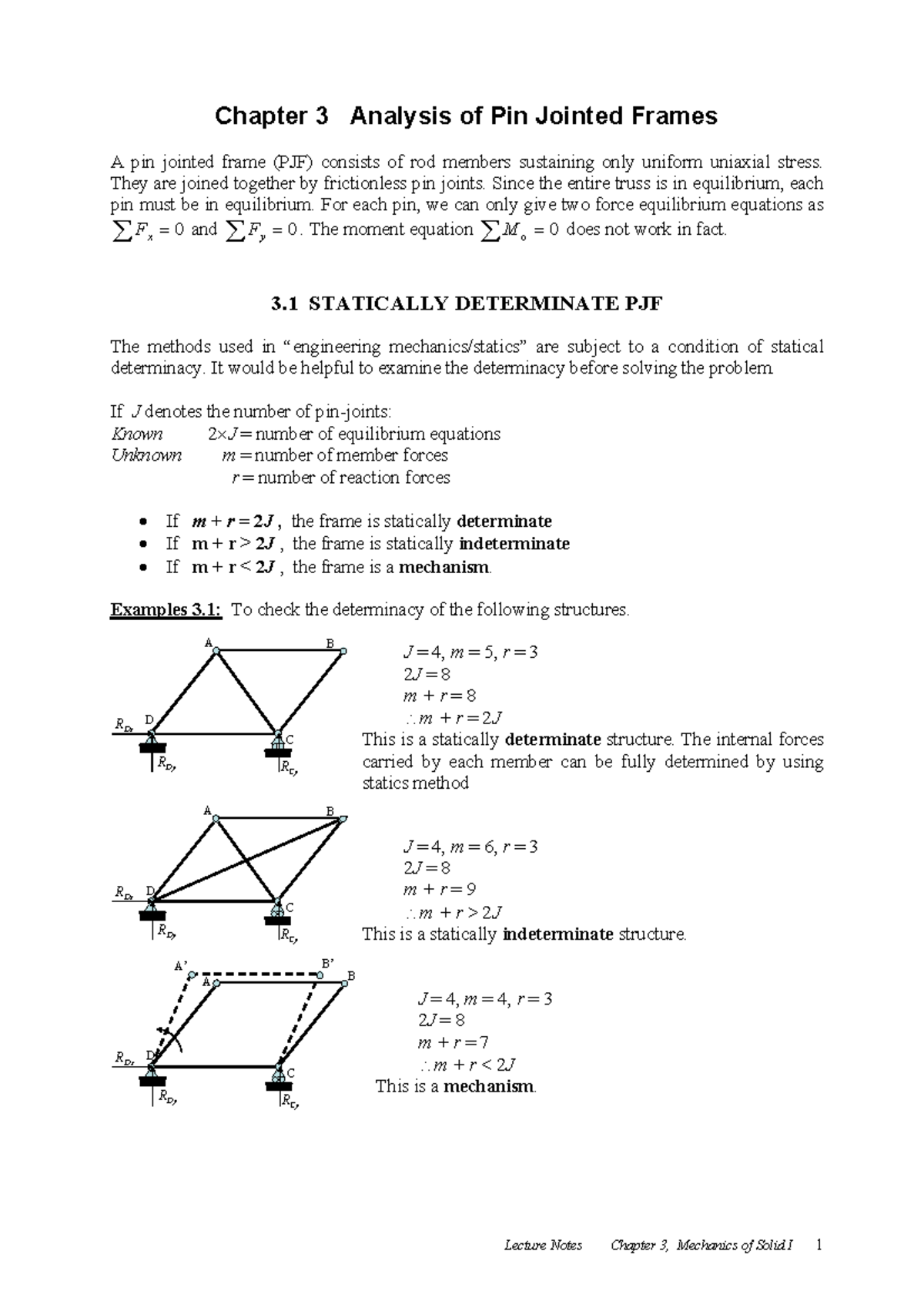 AMME 2301 Chapter 03 - Supplementary lecture notes - Chapter 3 Analysis ...